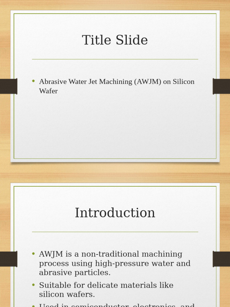 AWJM Presentation | PDF | Abrasive | Machining