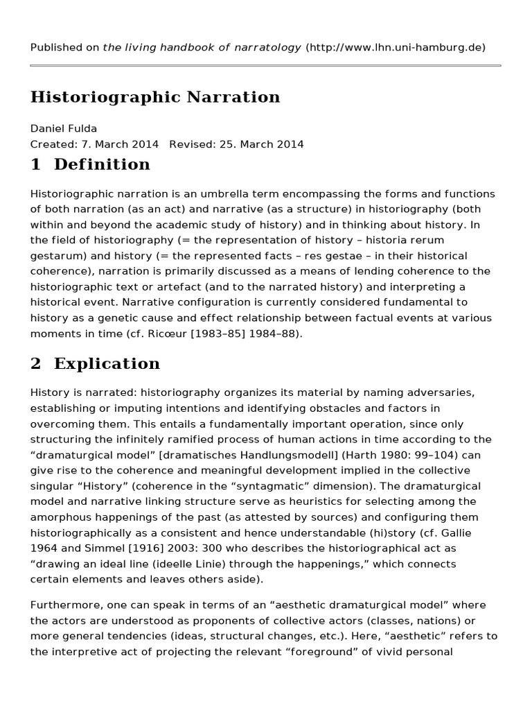 Historiographic Narration | PDF | Narrative | Schema (Psychology)