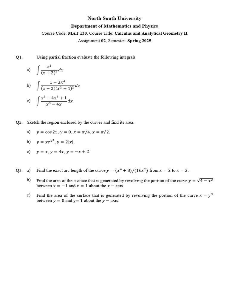 MAT130 Spring2025 Assignment02 | PDF