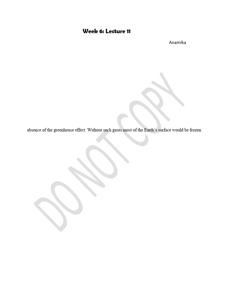 EVS Week 6 Lecture 11 (Ch6) Anthropology | PDF | Ozone Depletion | Climate Change