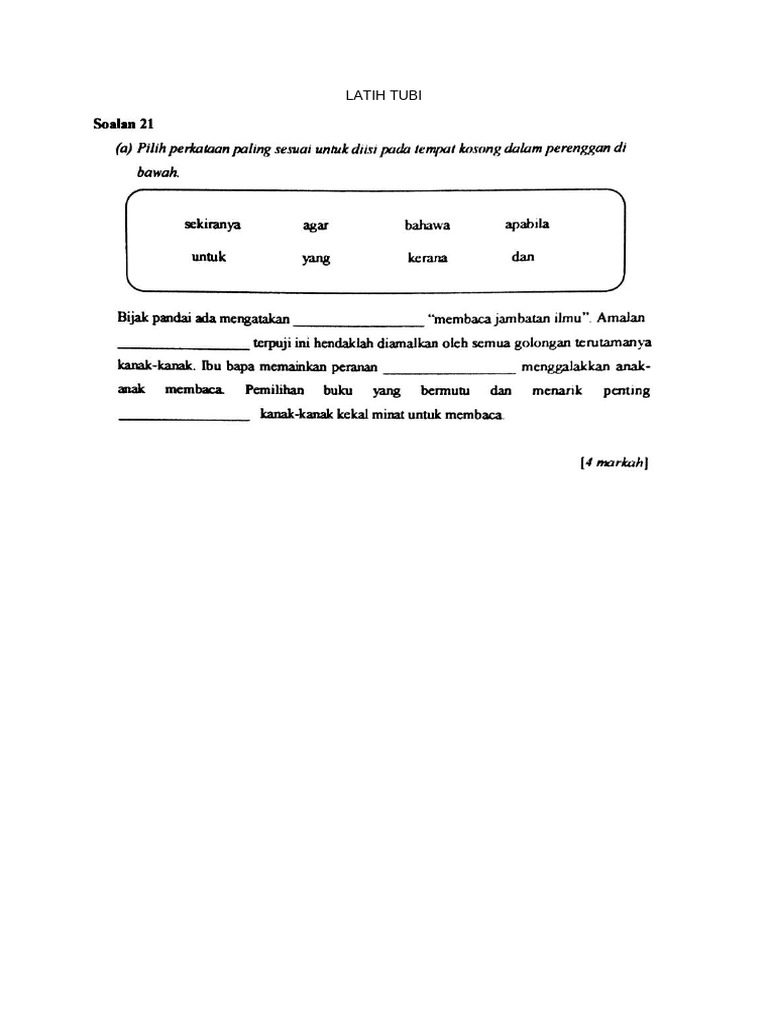 Latih Tubi Tatabahasa | PDF