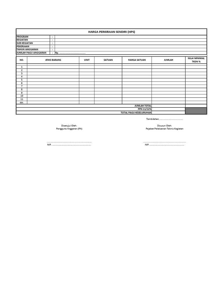 Contoh Format HPS | PDF