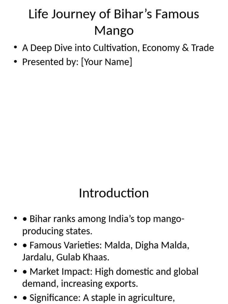 Life Journey of Bihar Mango Enhanced | PDF | Agriculture | Mango