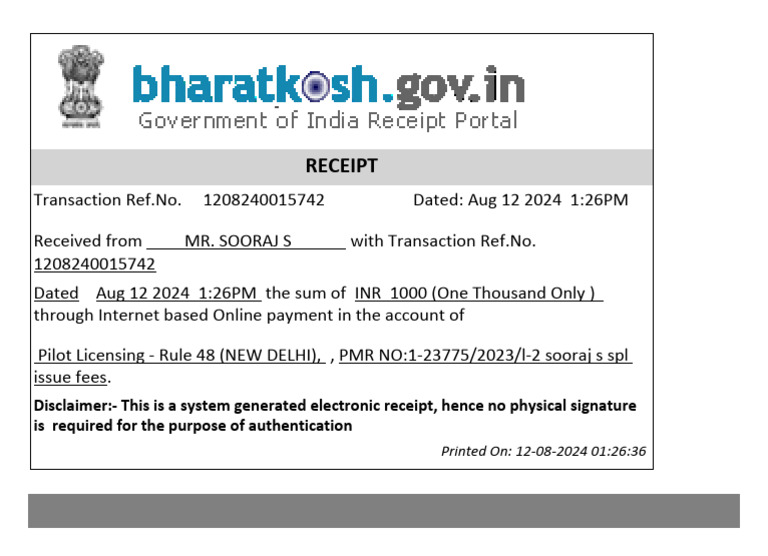 RPT NTRPGAR6 Receipt | PDF