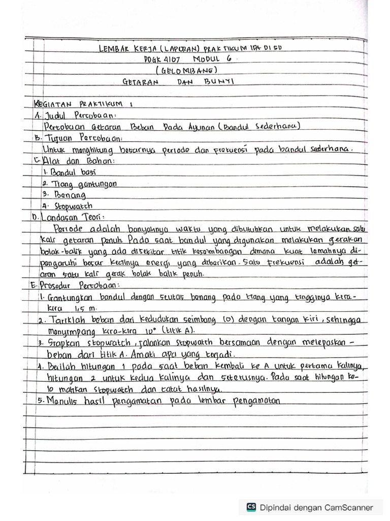 Modul 6 Getaran Bandul Sederhana | PDF