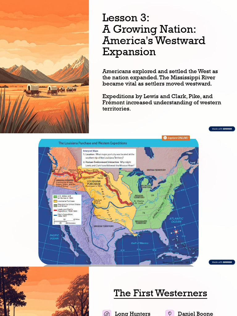 Lesson 3 A Growing Nation Americas Westward Expansion 2025 | PDF ...