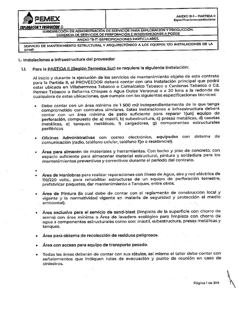 Anexo B-1 Partida II Región Terrestre Sur y Norte | PDF | Materiales | Sector secundario de la ...