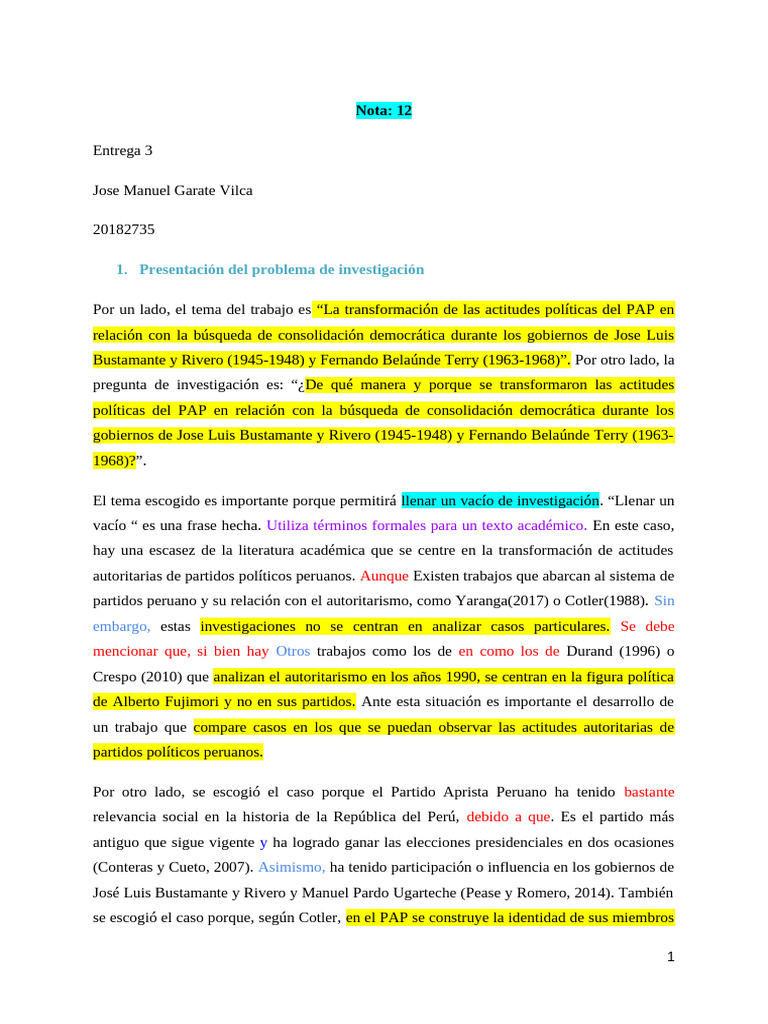 Entrega 3 - Jose Manuel Garate | PDF | Democracia | Ideologías políticas