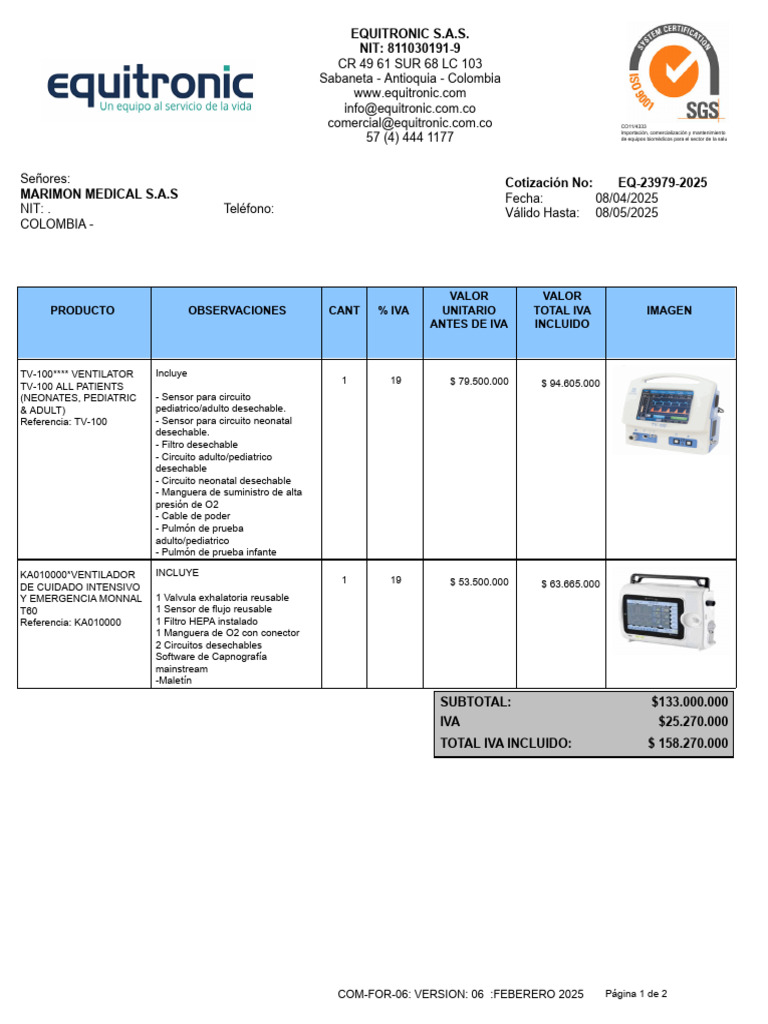 E Eq 23979 Marimon Medical S.A.S | PDF | Dinero | Bancario