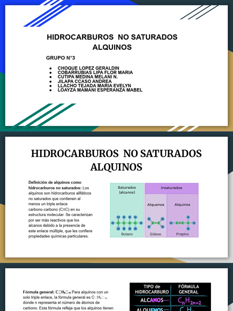 Alquinos: Estructura y Propiedades | PDF | Enlace químico | Alcano