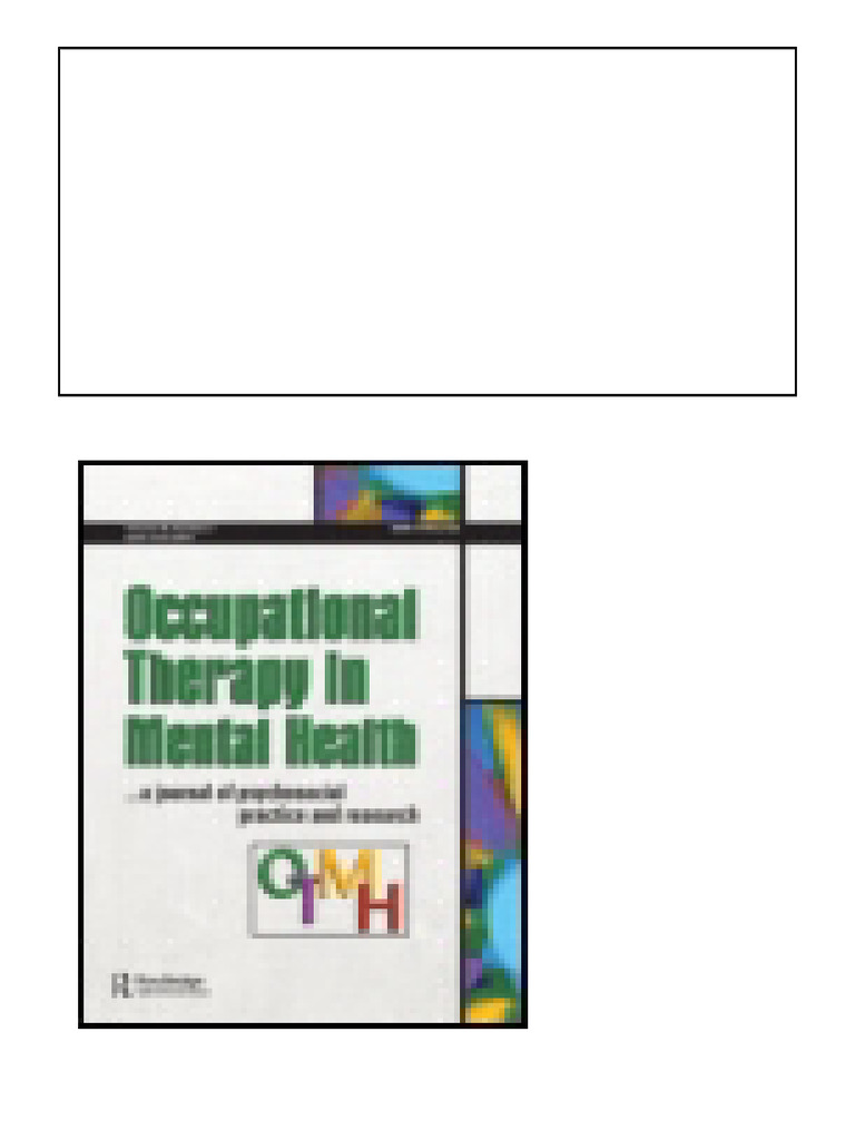 Occupational Therapy for Eating Disorders | PDF | Eating Disorder ...