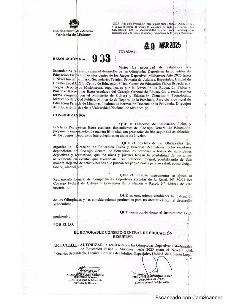 Resol 93325 Olimpiadas | PDF