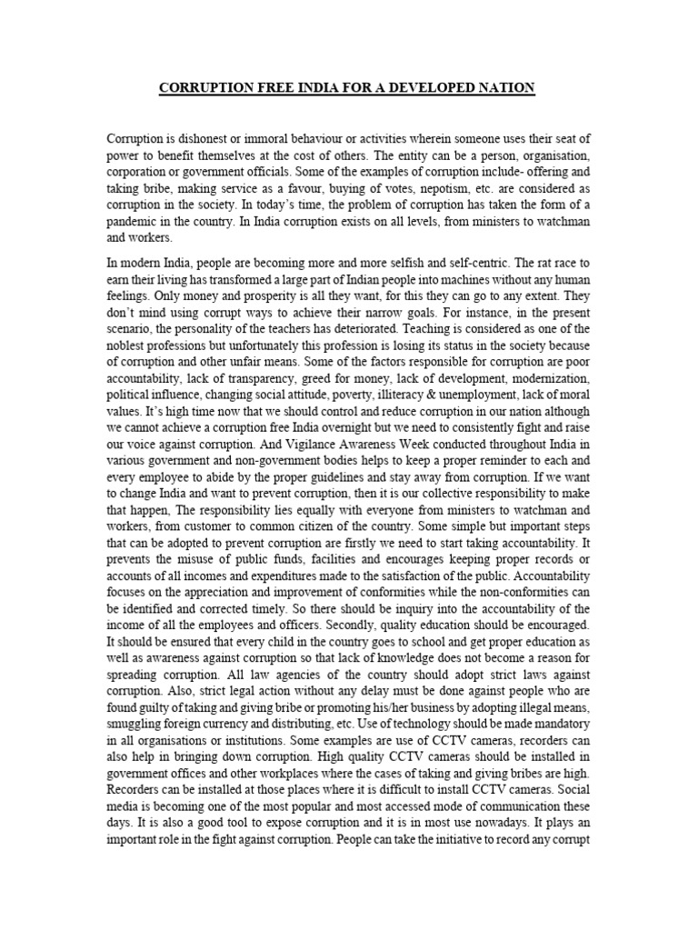Building a Corruption-Free India | PDF | Corruption | Accountability