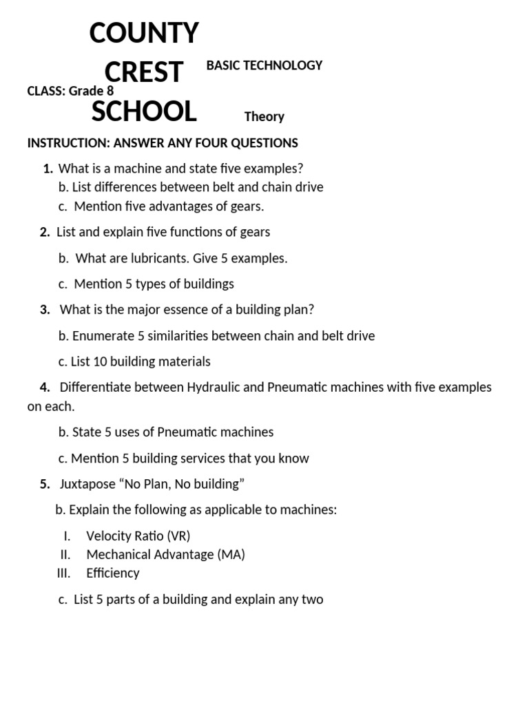 Basic Technology Grade 8 | PDF