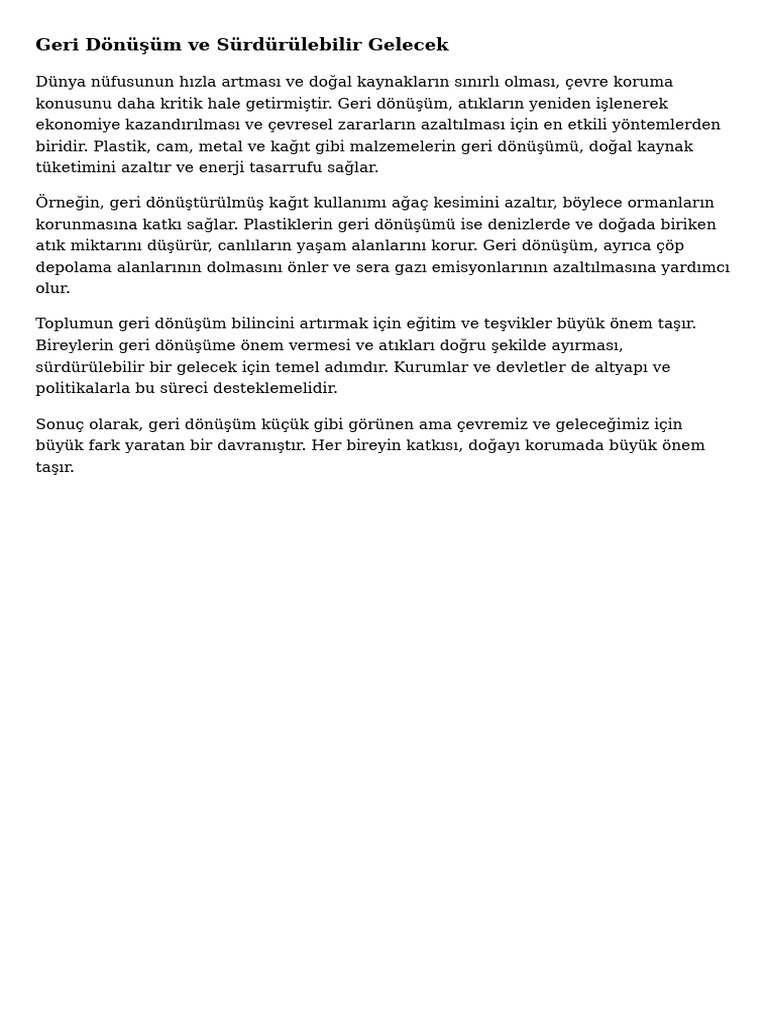Geri Dönüşüm | PDF
