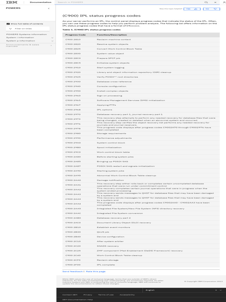 IPL Status Progress Codes C900 | PDF | Databases | File System