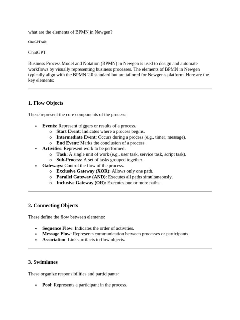 What Are The Elements of BPMN in Newgen | PDF | Business Process ...
