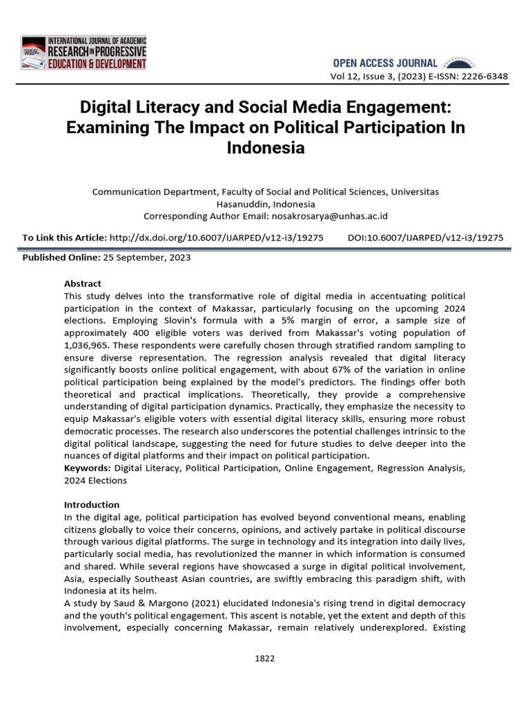Digital Literacy and Social Media Engagement Examining The Impact On ...