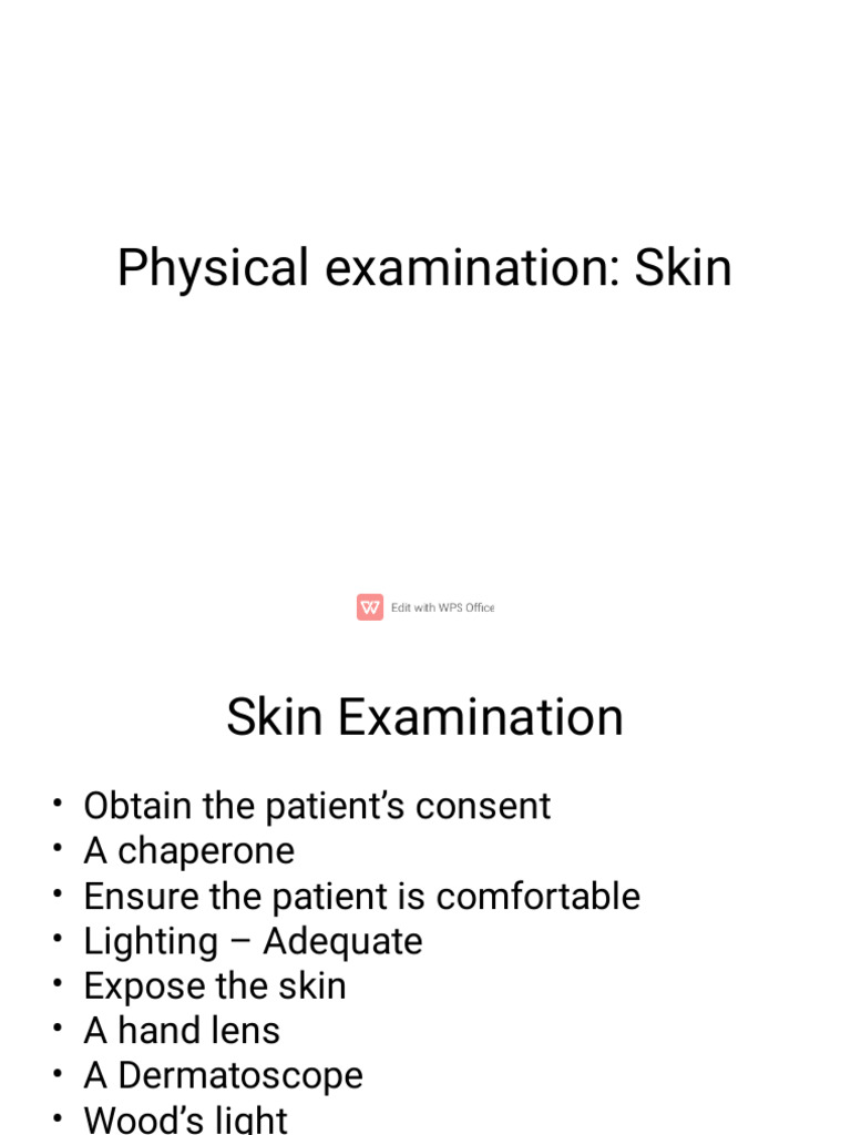 Skin and Nail Examination Guidelines | PDF | Nail (Anatomy) | Dermatology