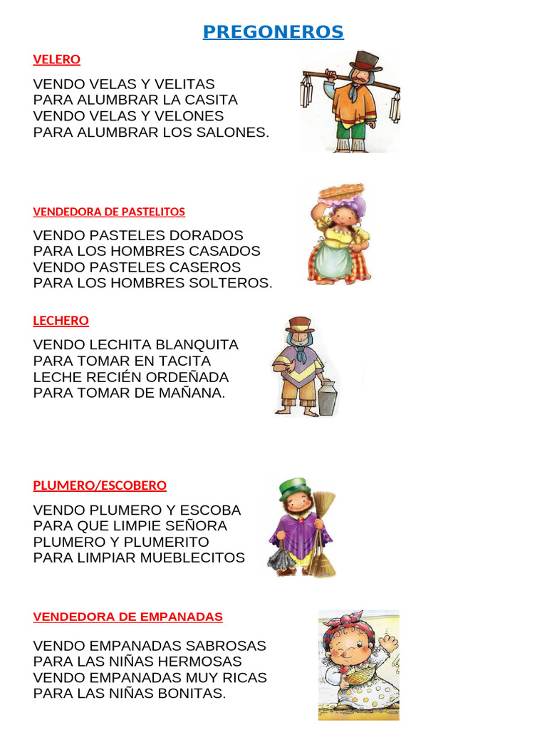 Pregones Infantiles para Niños | PDF