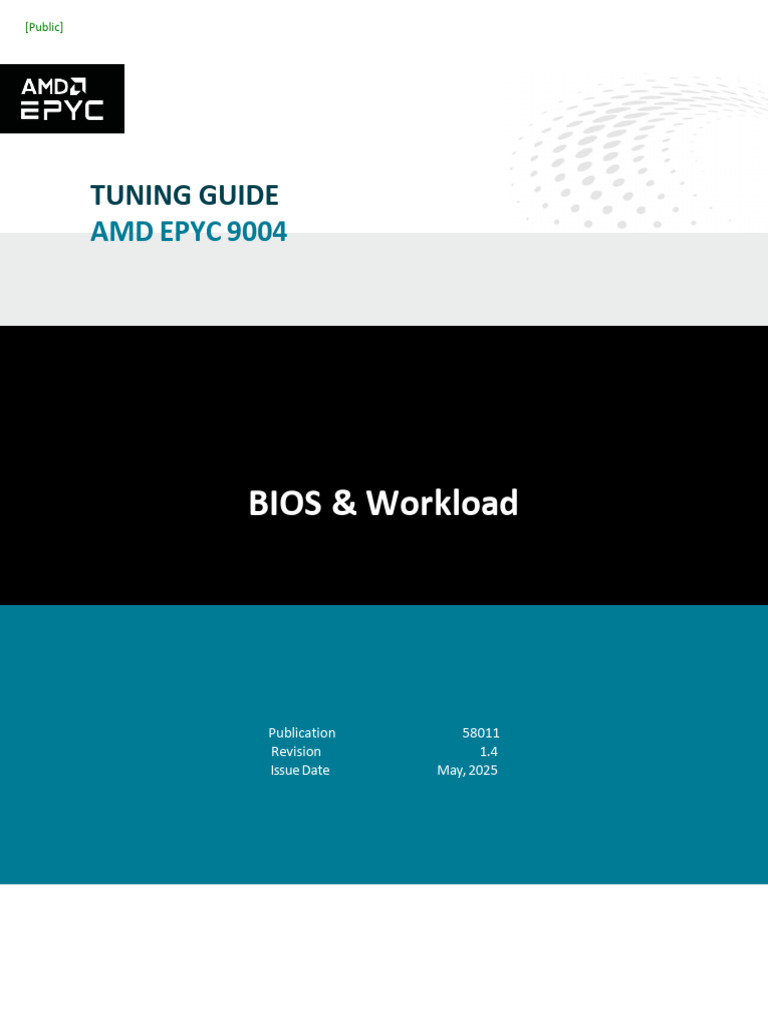 58011 Epyc 9004 Tg Bios and Workload | PDF | Computer Science | Integrated Circuit