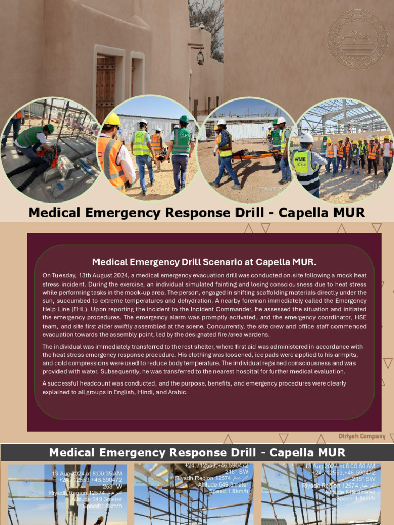 Medical Emergency Response Drill | PDF | Emergency | First Aid