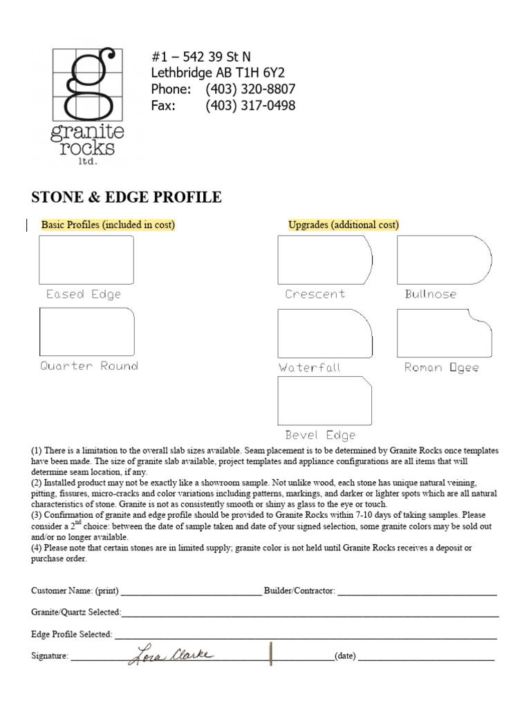 Stone & Edge Profile | PDF