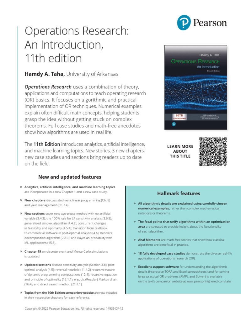 ENG Taha Operationsresearch 11E | PDF | Mathematical Optimization | Mathematical Analysis