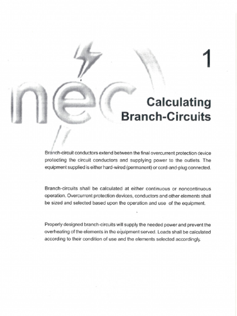 Calculation of Branch Circuits | PDF
