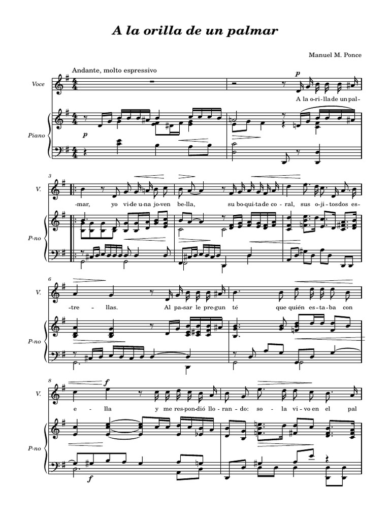 A La Orilla de Un Palmar - G Dur | PDF