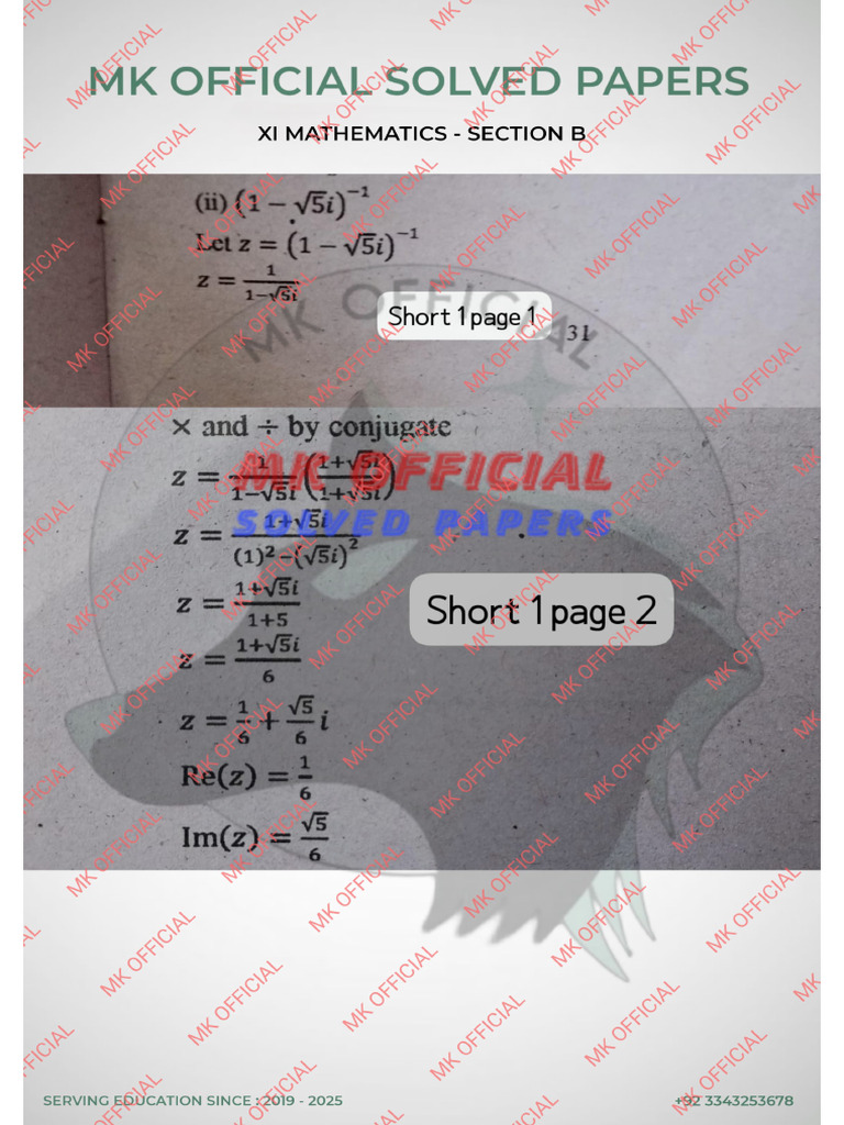 Xi Mathematics Cs Complete Solved by MK Official | PDF