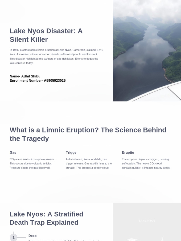 Lake Nyos Disaster A Silent Killer Adhil Shibu A5905923025 PDF | PDF | Earth Sciences | Physical ...