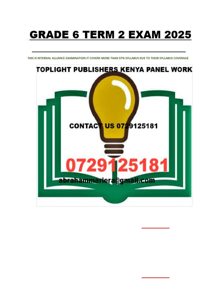 Grade 6 Term 2 Exam 2025 | PDF | Soil | Jesus