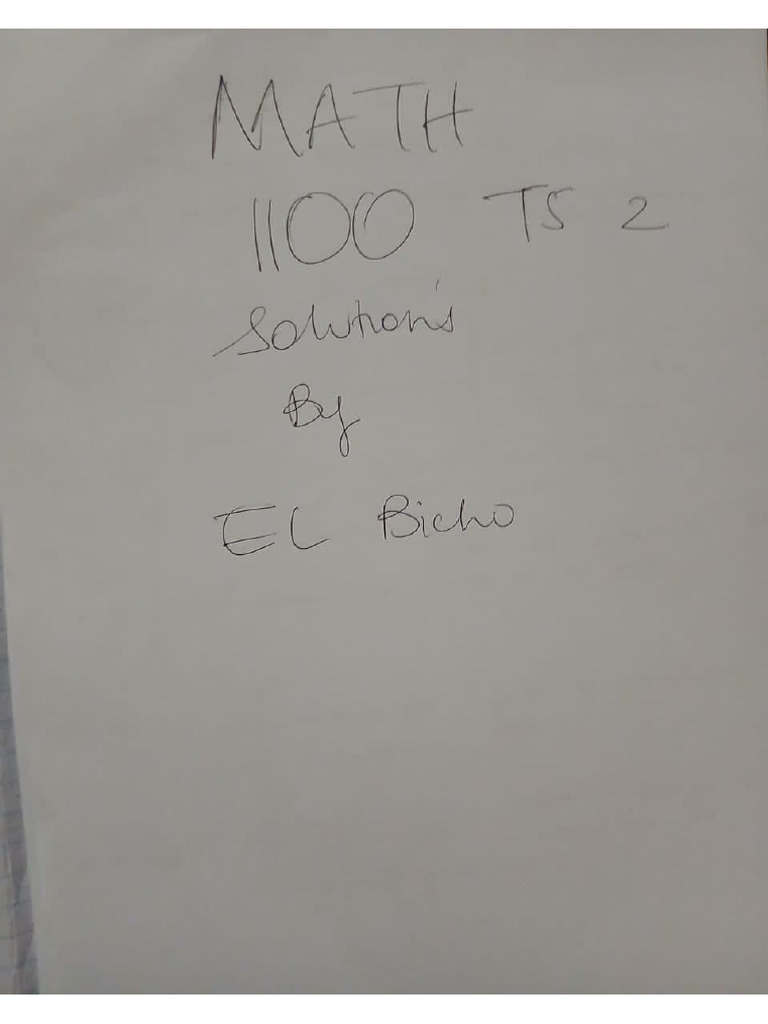 Math 1100 TS 3 Solutions El Bicho | PDF