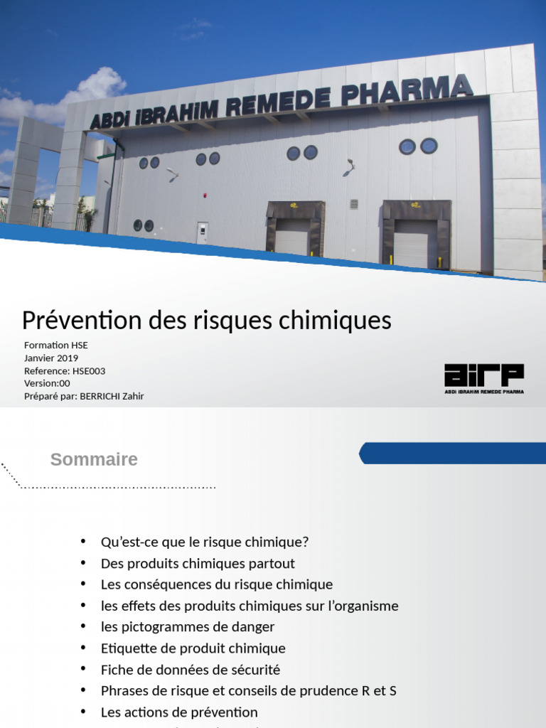 Prévention Des Risques Chimiques HSE | PDF | Peau | Chimie