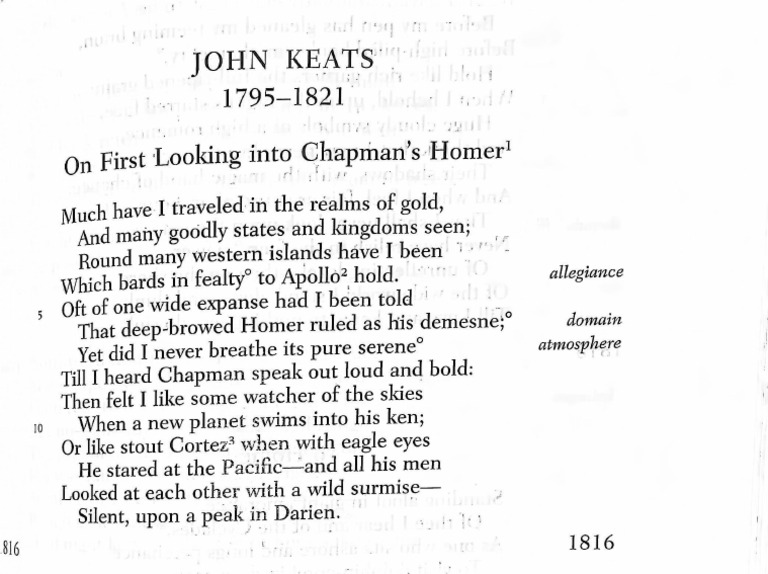 Keats, Chapman's Homer | PDF