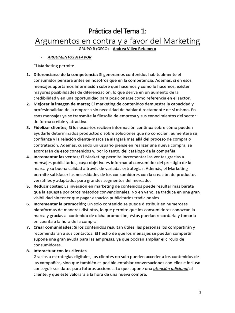 Argumentos sobre Marketing y Publicidad | PDF | Marketing | Marca