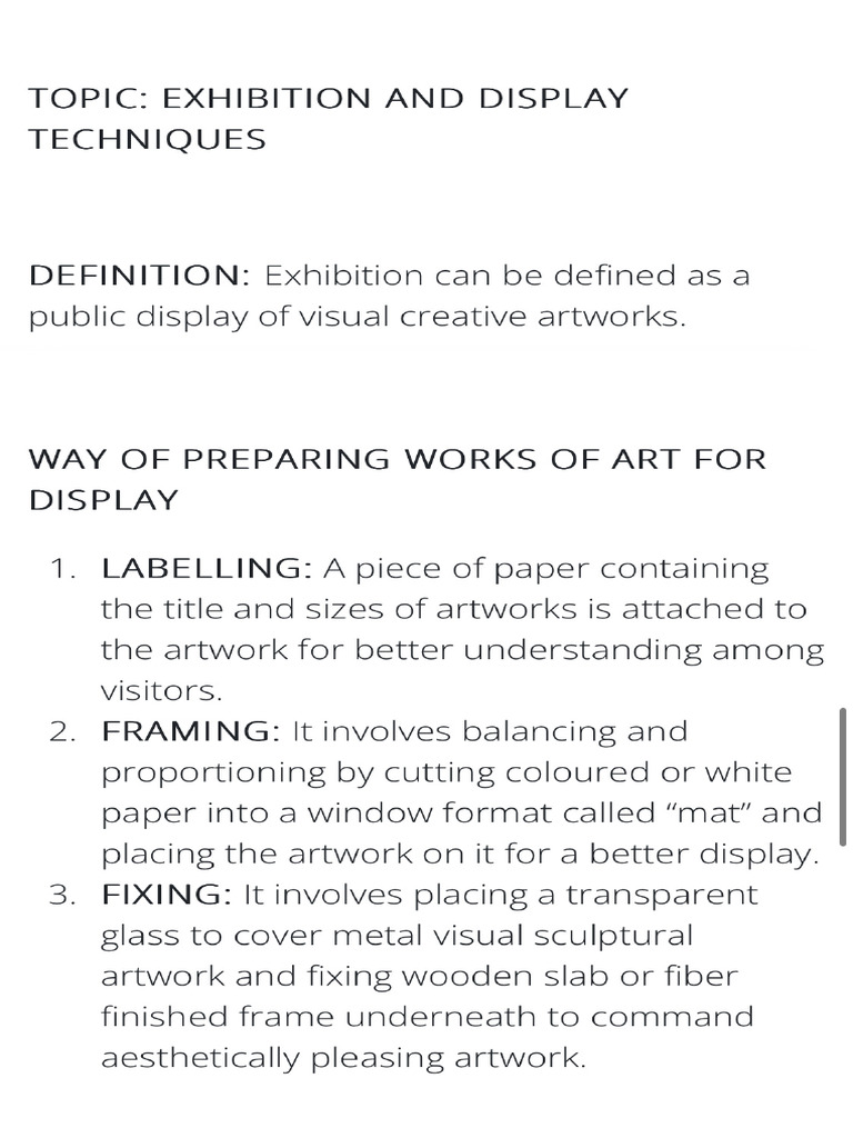 Exhibition and Display Techniques | PDF