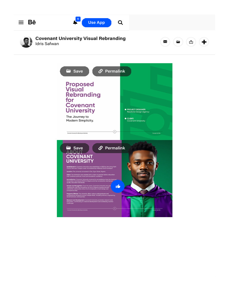 Covenant University Visual Rebranding - Behance | PDF