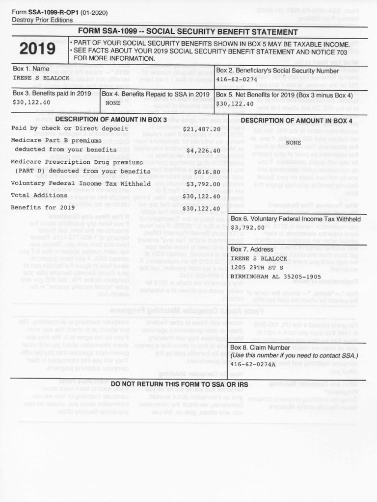 Social Security Income 2019 | PDF