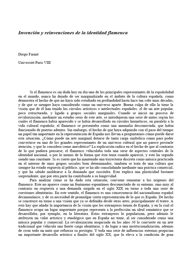 Article Invención y Reinvenciones de La Identidad Flamenca D. Farnié | PDF