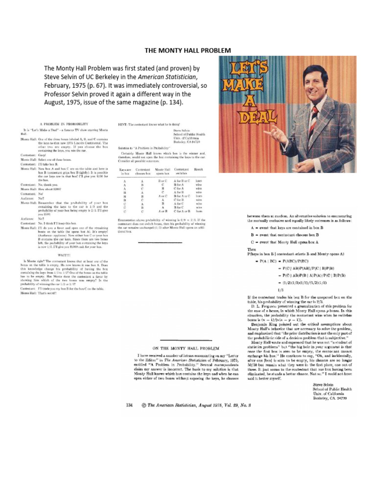 The Monty Hall Problem | PDF | Probability Theory