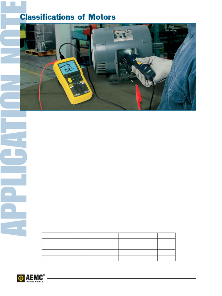 Classifications of Motors | PDF | Electrical Components | Electric Power