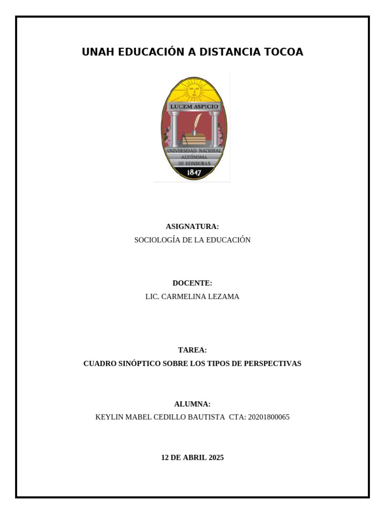 Cuadro Sinoptico Sobre Los Tipos de Perspectivas | PDF