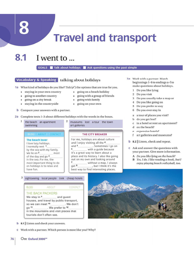 Unit 8 Travel and Transport | PDF