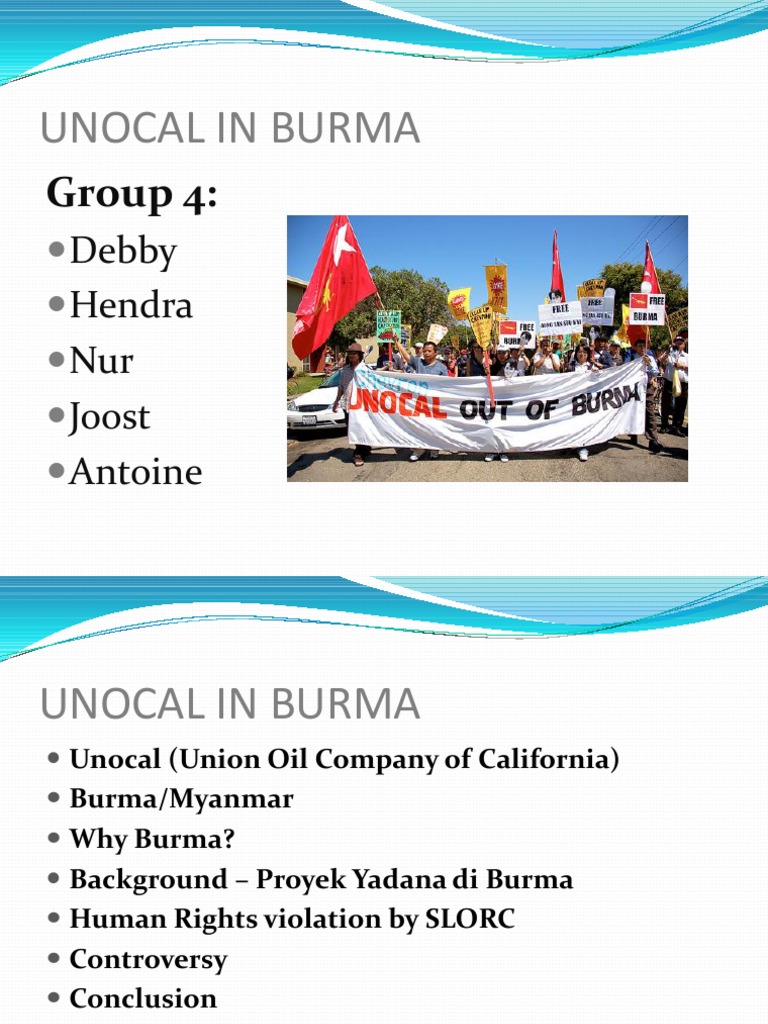 Unocal in Burma: Group 4 | PDF