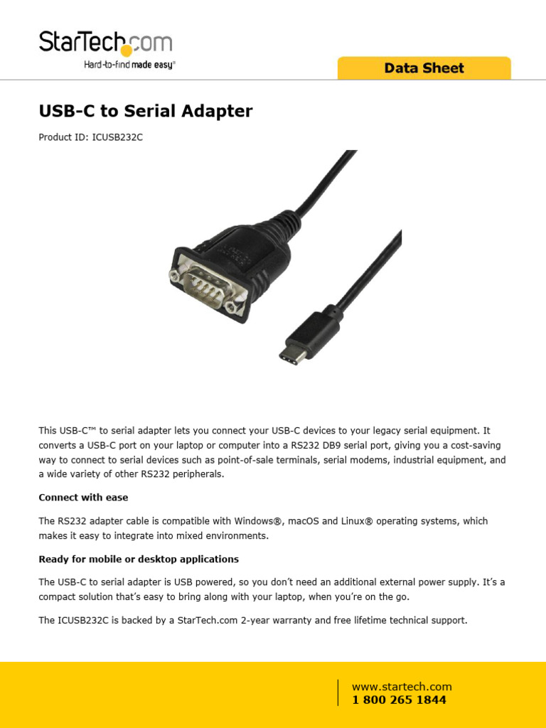 USB-C To Serial Adapter | PDF | Usb | Laptop