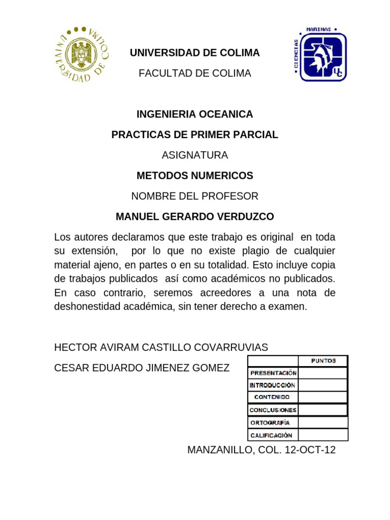 Introducción a MATLAB en Ingeniería Oceánica | PDF | Matriz ...