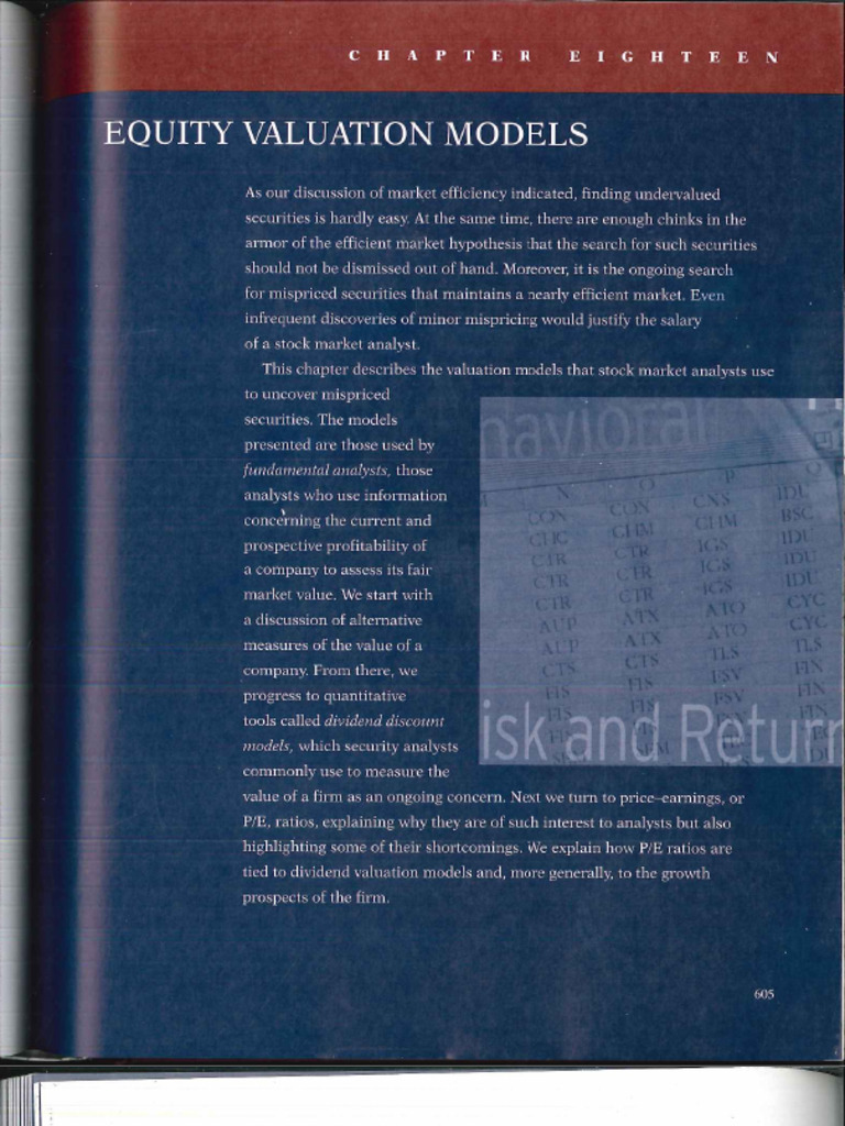 DDM - Equity Valuation Models | PDF