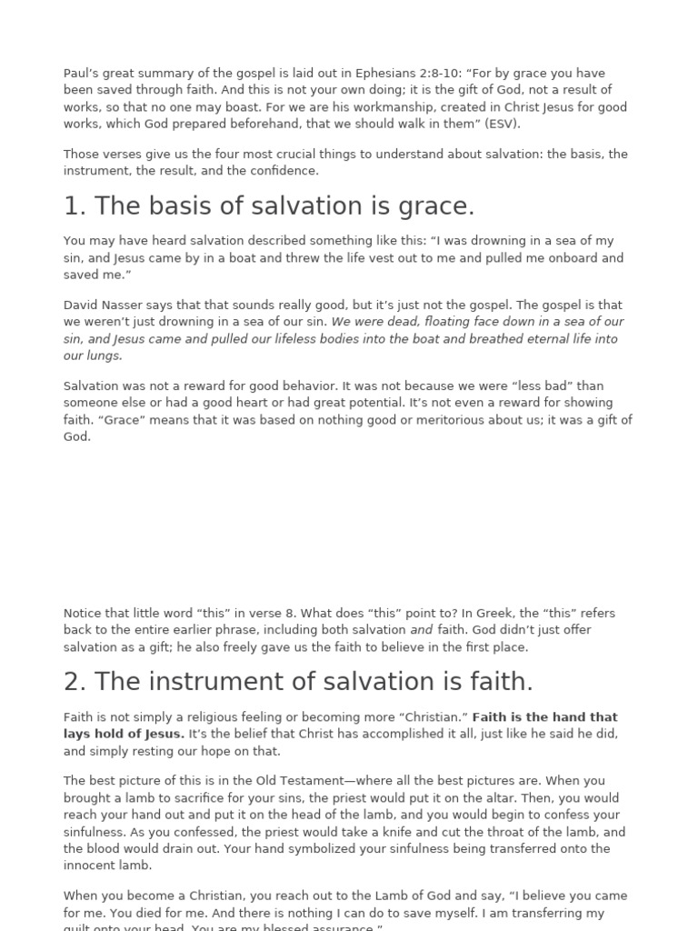 4 Elements of Salvation | PDF | Salvation | Grace In Christianity